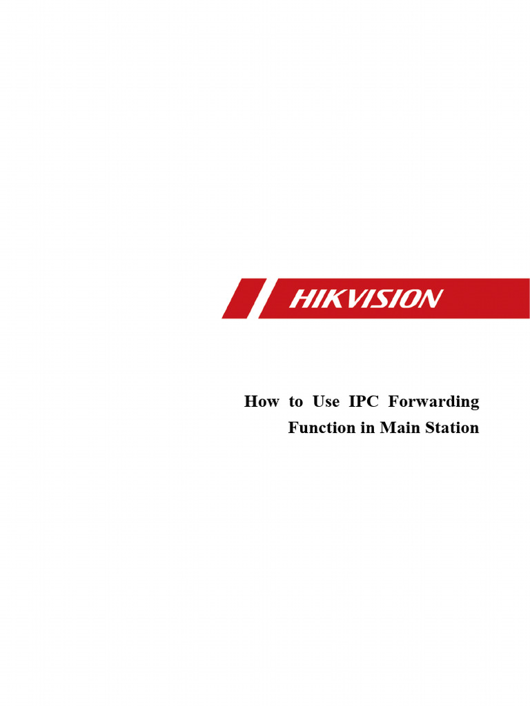 How To Use IPC Forwarding Function in Main Station | PDF | Digital ...