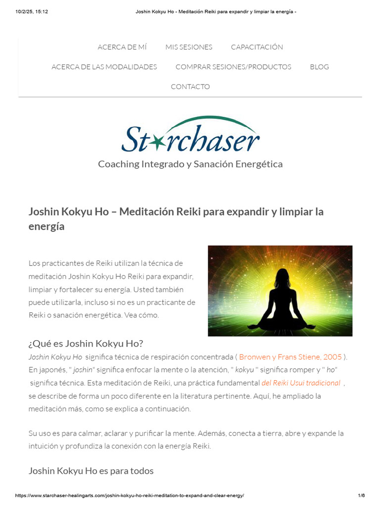 Joshin Kokyu Ho - Meditación Reiki para Expandir y Limpiar La Energía | PDF | Reiki