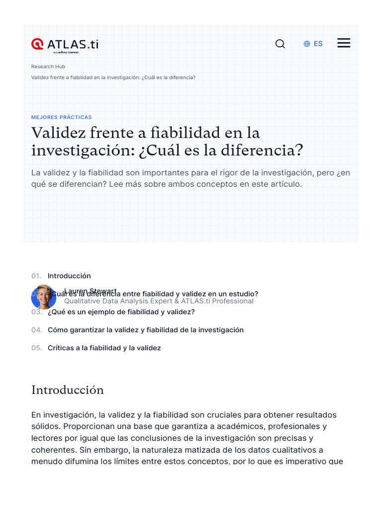 Validez y fiabilidad en investigación | PDF | Validez (Estadísticas ...
