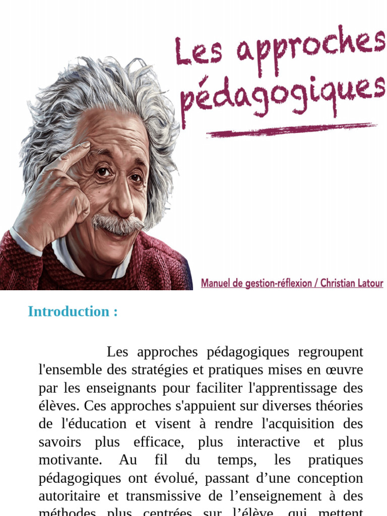 Les Approches Pedagogiques | PDF | Pédagogie | Apprentissage