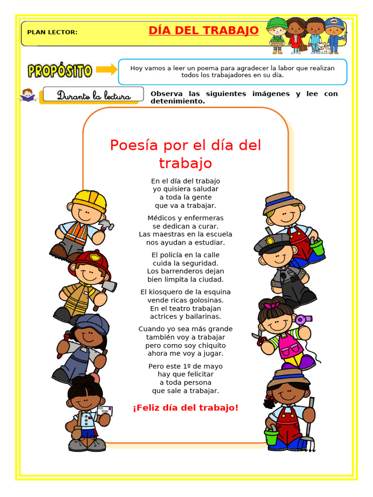 Fecha Civica Ficha Plan Lector Día Del Trabajo | PDF