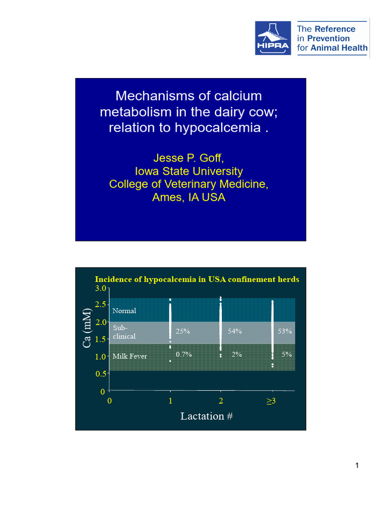 Jesse Goff Mechanisms of Calcium Metabolism in Dairy Cows | PDF | Bone ...