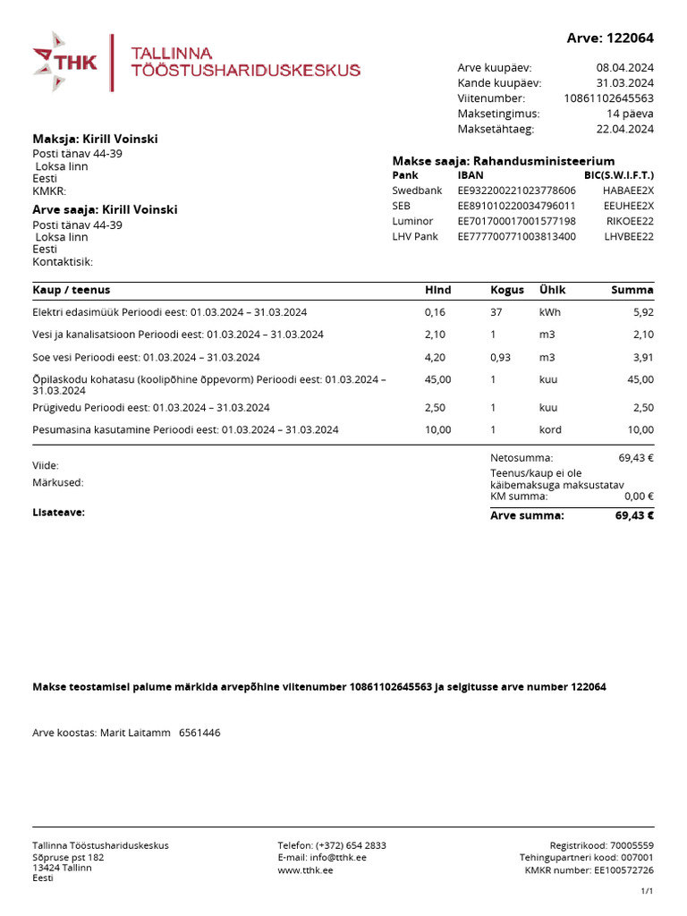 Arve Saateleht122064 | PDF
