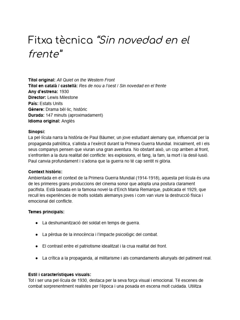 FItxa Tècnica | PDF