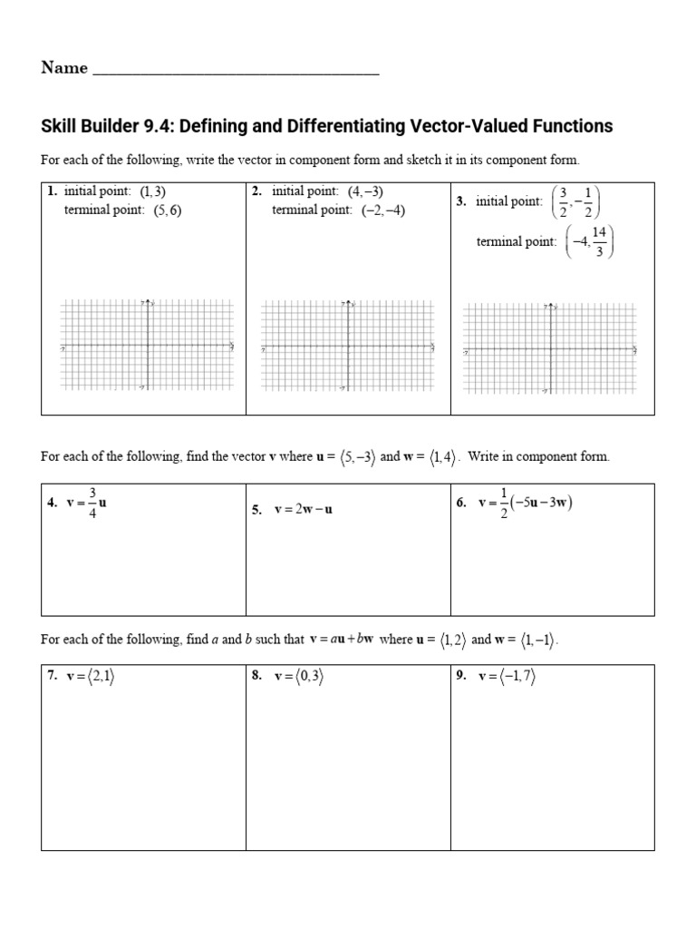Topic 9.4 - Defining and Differentiating Vector-Valued Functions | PDF ...