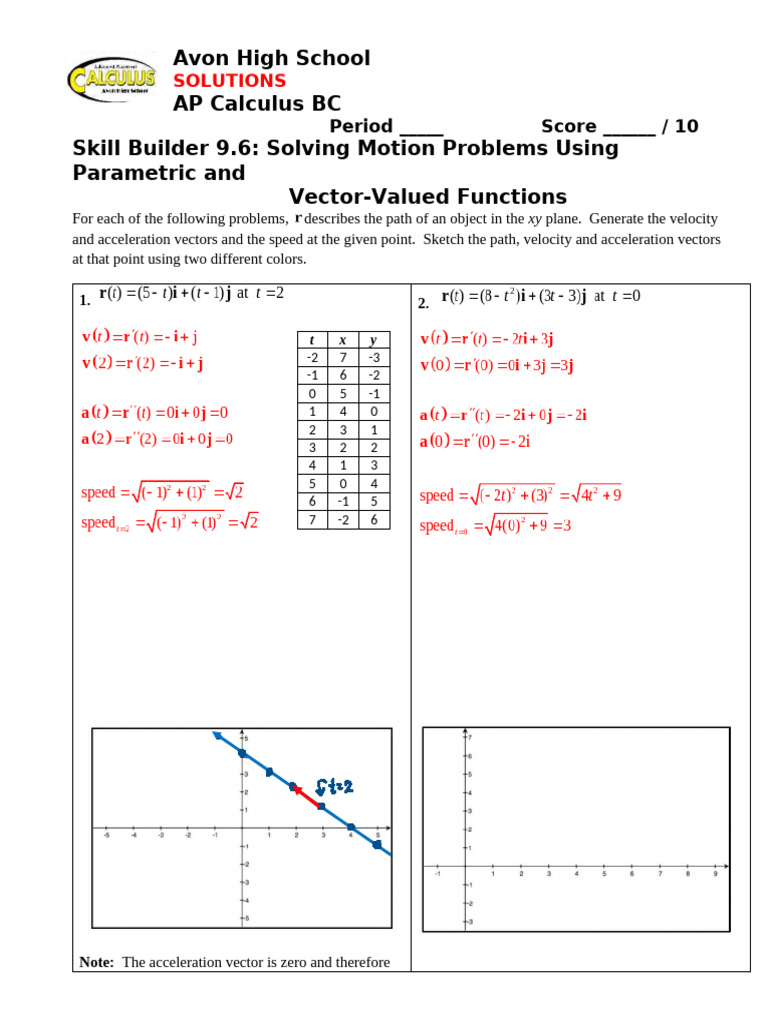 Motion Problems with Parametric Functions | PDF | Acceleration | Velocity
