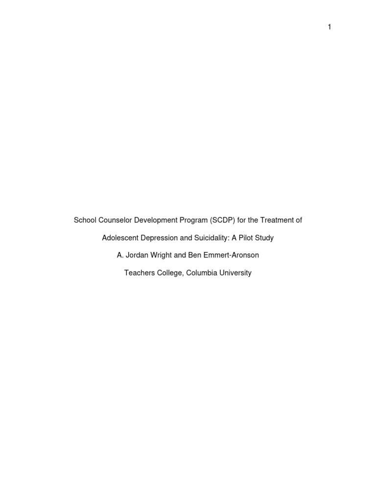 School Counselor Development Program SCD | PDF | Major Depressive Disorder | Diagnostic And ...