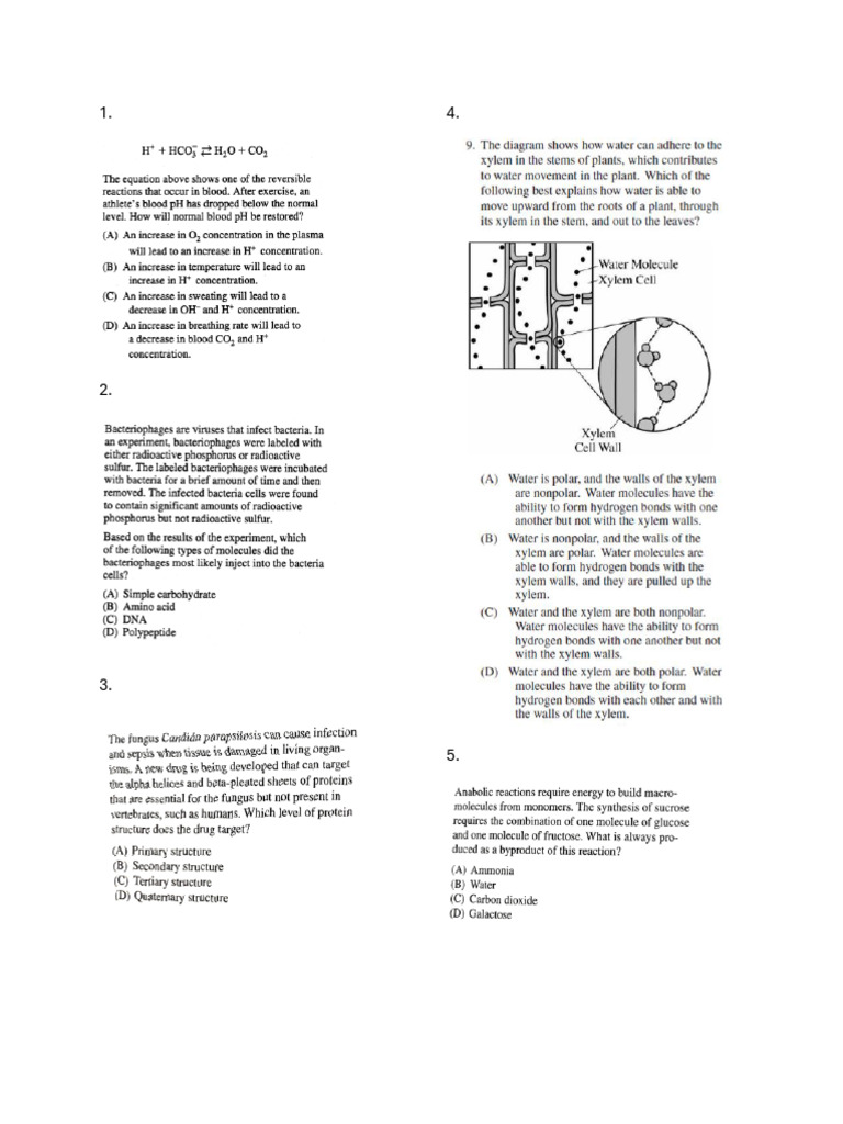 Unit 1 Chemistry of Life - Student Version | PDF