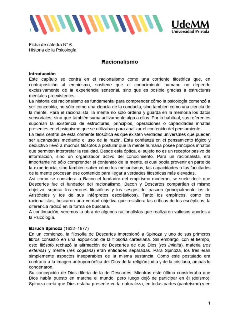 Ficha de Cátedra #6 | PDF | Immanuel Kant | Racionalismo