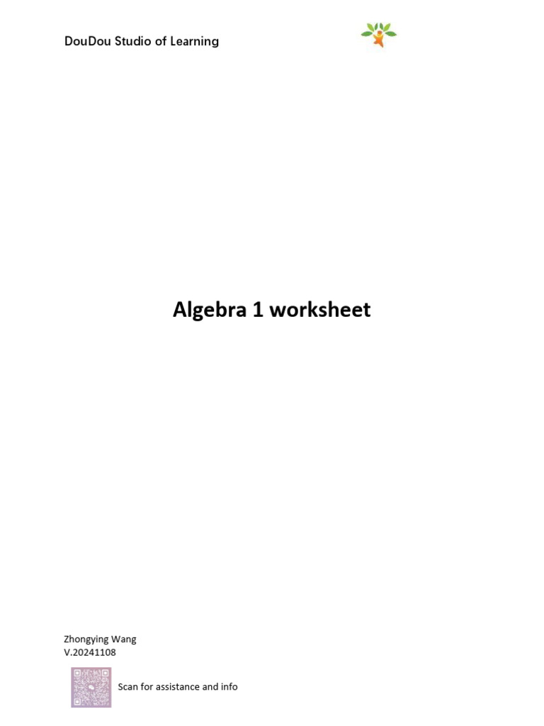 Algebra1 Worksheet Chpt3-6 | PDF