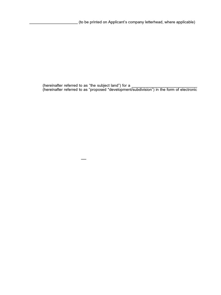 Authorization for Development Application | PDF