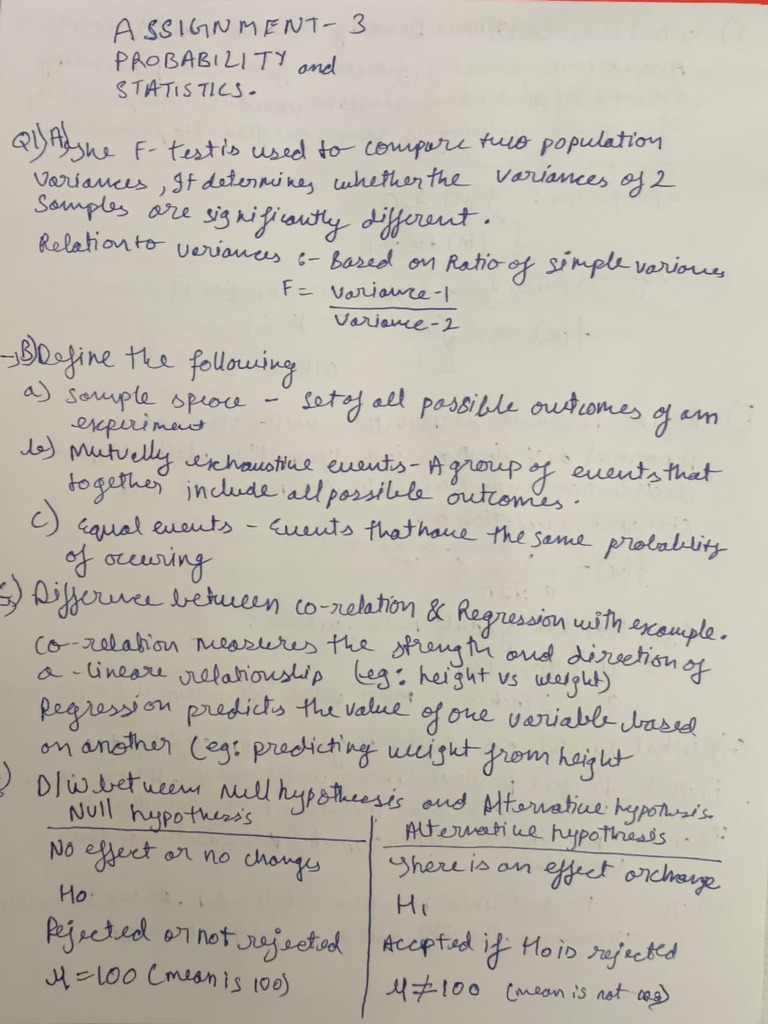 Probability and Statistics Notes | PDF