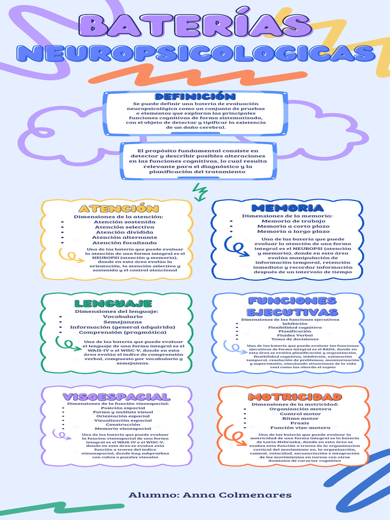 Anna Colmenares, Infografia Bateria Neuropsicologicas | PDF | Atención ...