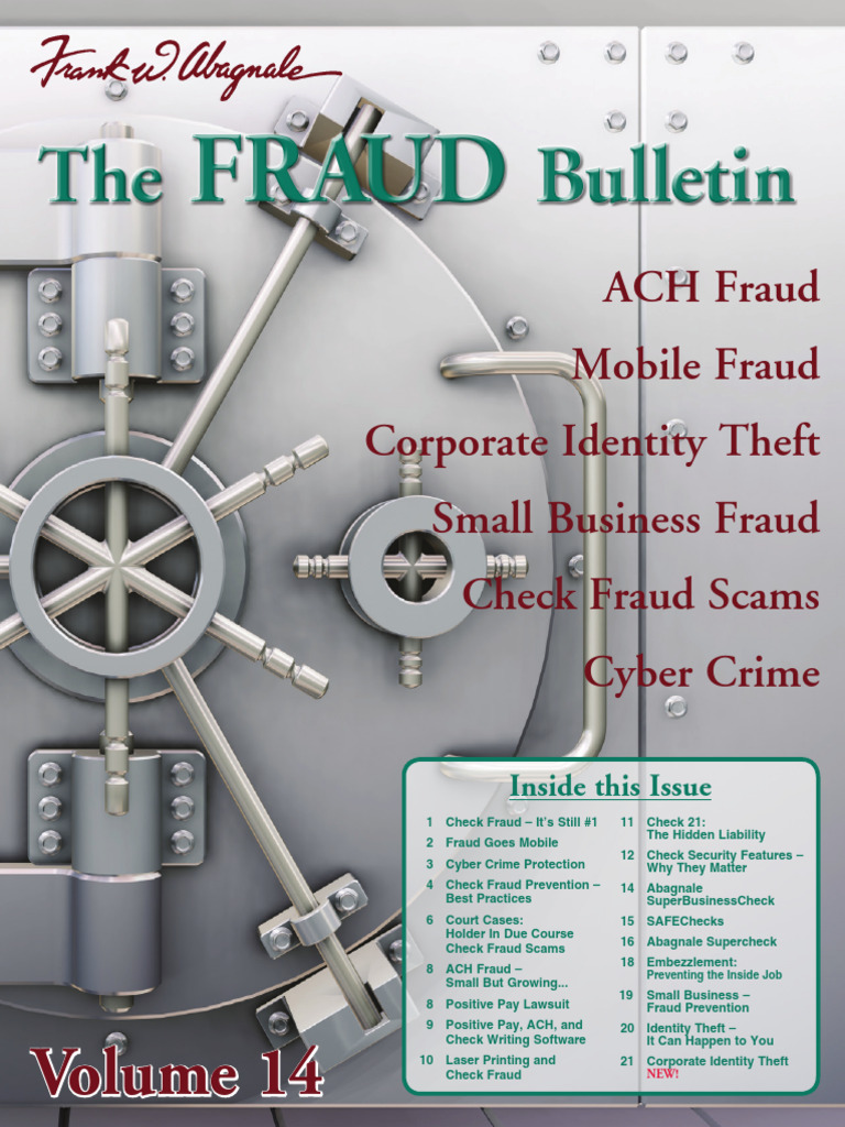 Abagnale Fraud Bulletin Vol 14 For Web | PDF | Cheque | Malware