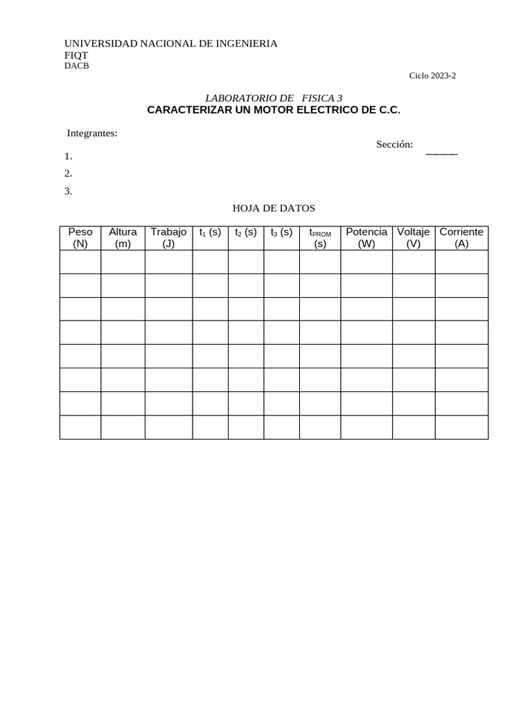 Hoja de Datos Lab2 - 2023-2 | PDF