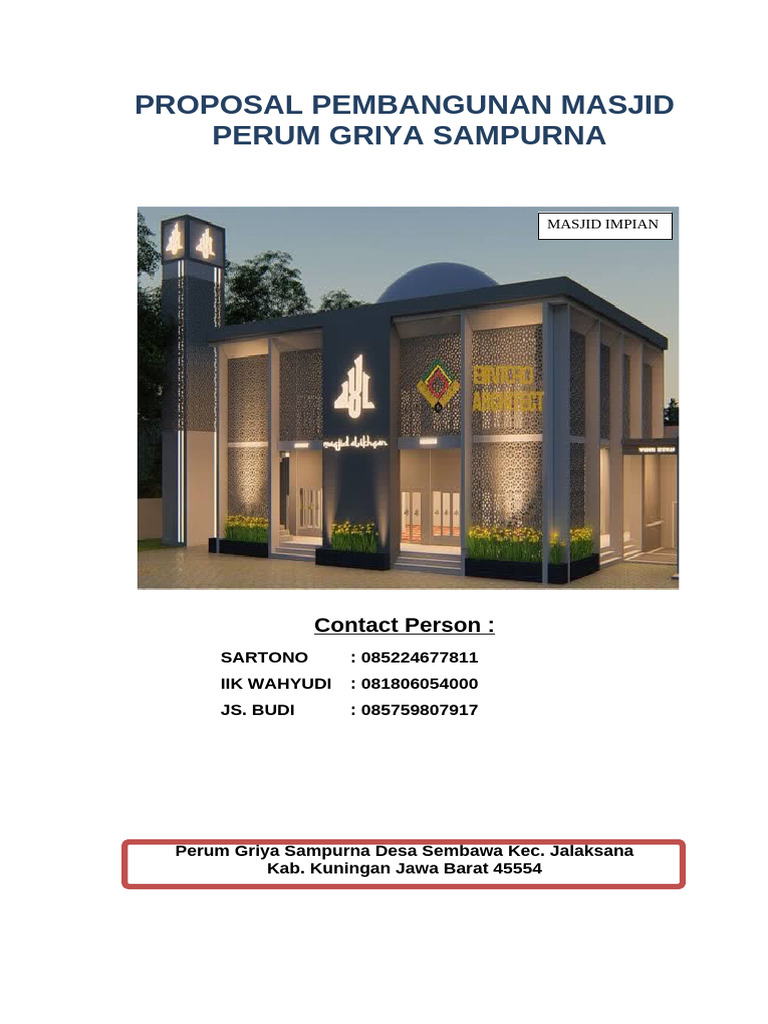 Proposal Masjid Jami' Daarussakinah 2 | PDF