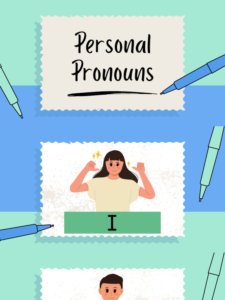 Personal Pronouns Presentation in Blue Green Bold Style | PDF
