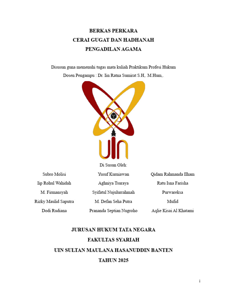 Berkas Perkara Cerai Gugatan Hadhanah | PDF