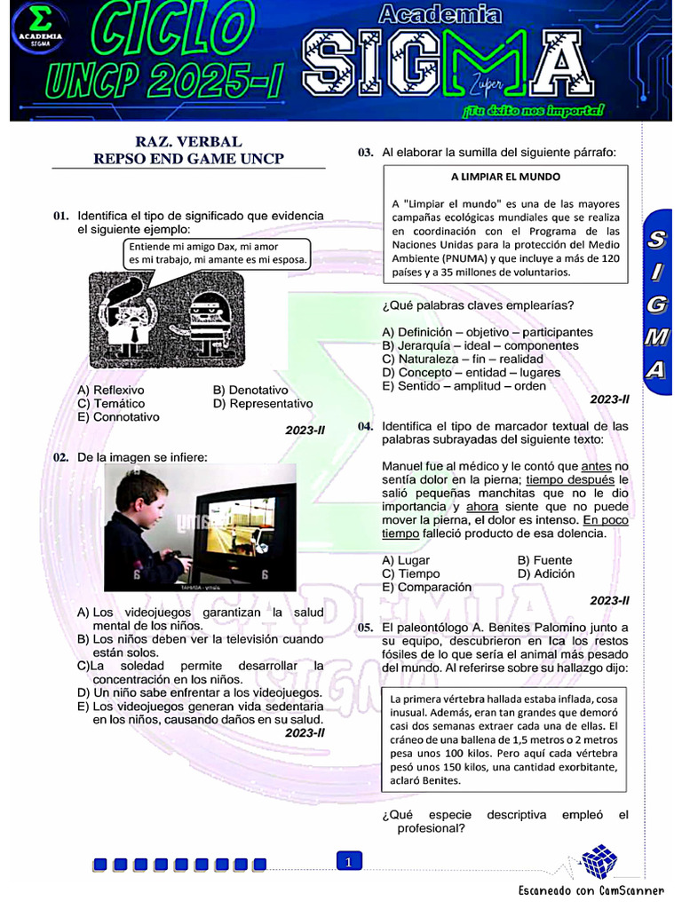 Raz Verbal - Repaso End Game | PDF