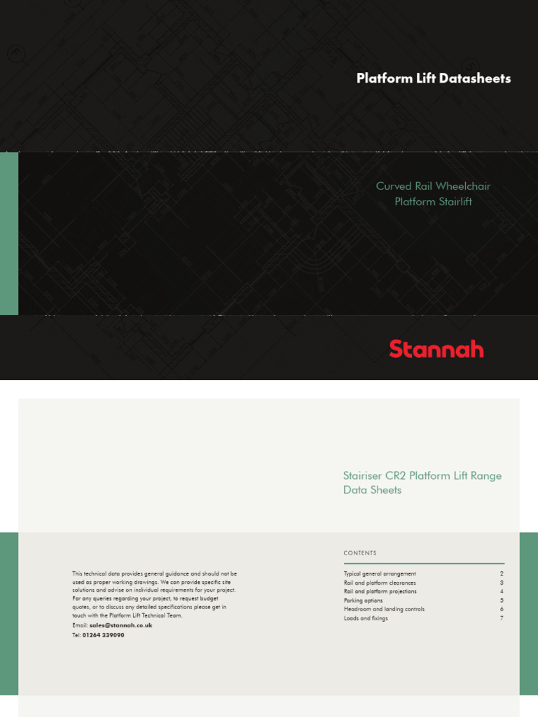 Stannah Stairiser CR2 Datasheets | PDF | Manufactured Goods | Electric Power