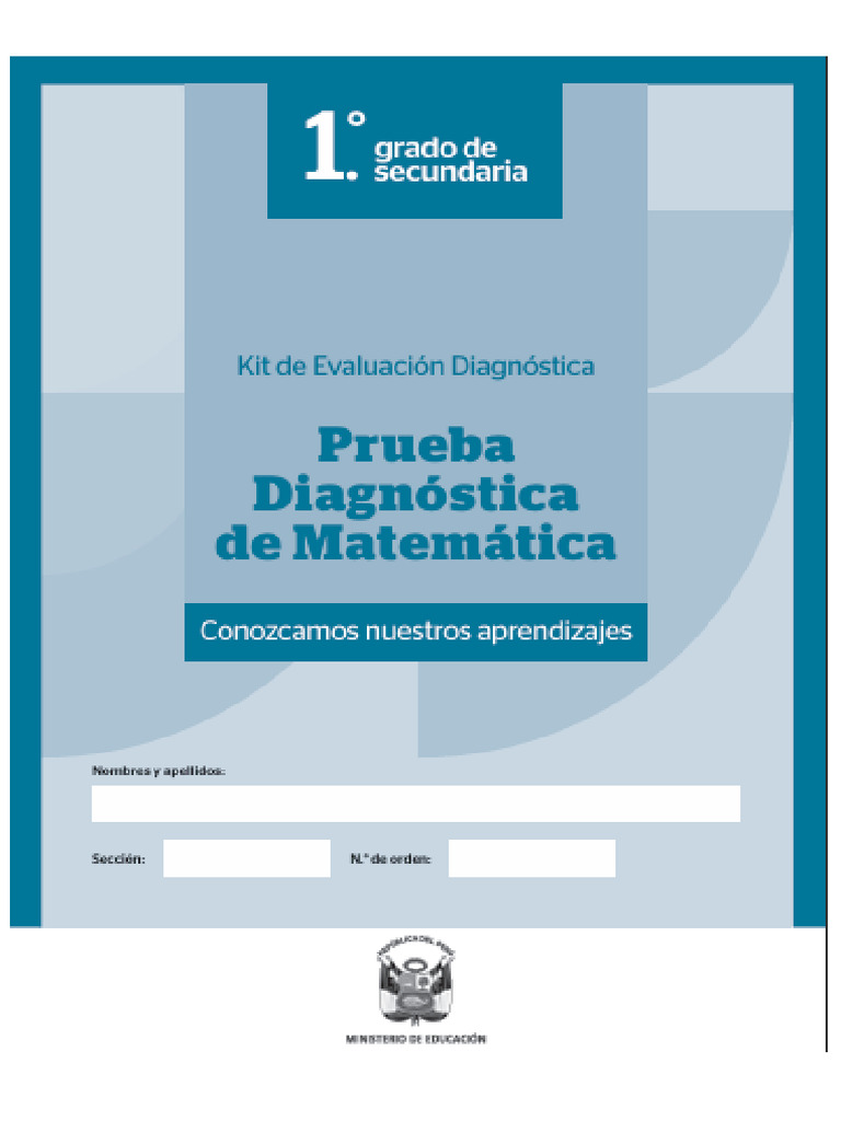 Evaluación Diagnostico Matematica 1ro | PDF