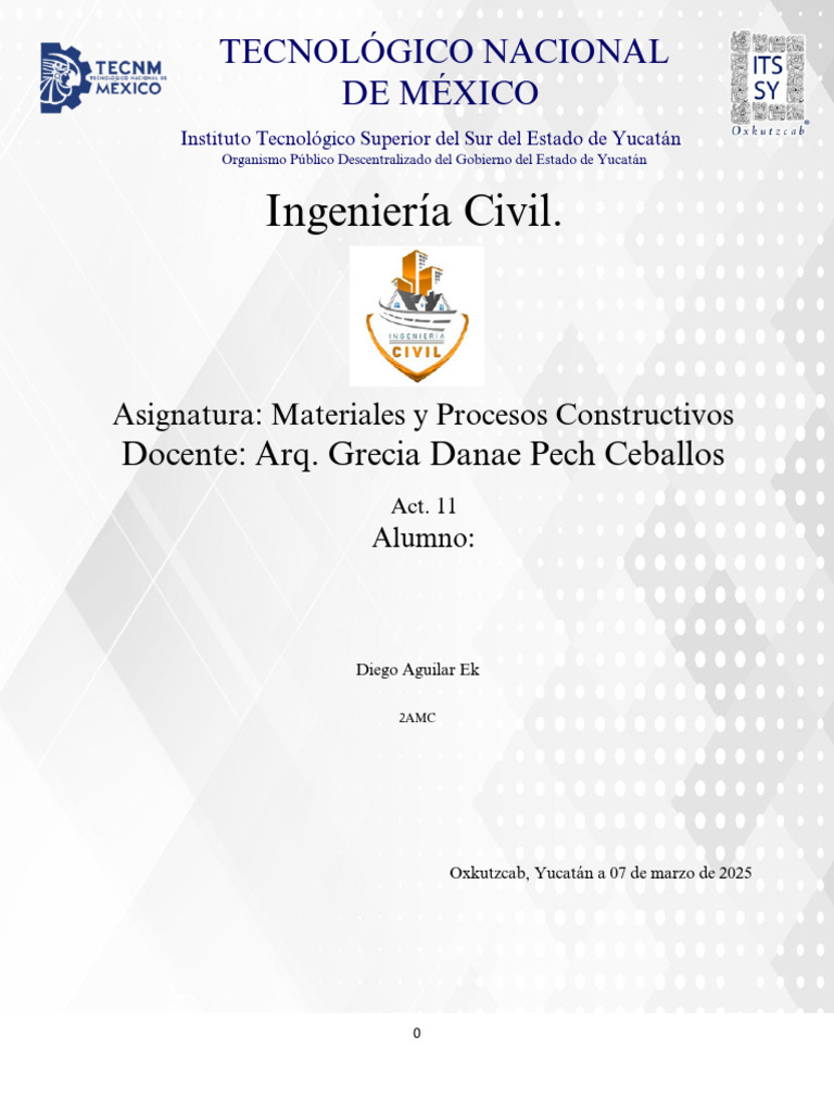 ACT.11 MATERIALES Y PROCESOS CONSTRUCTIVOS - PDF - 20250307 - 185659 - 0000 | PDF | Hormigón ...