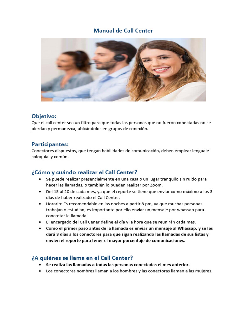 Guía Práctica para Call Center Efectivo | PDF