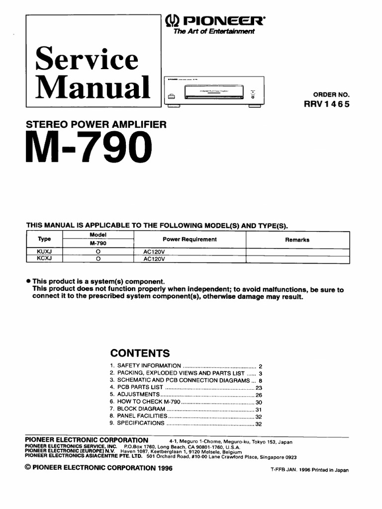Pioneer m-790 SM | PDF