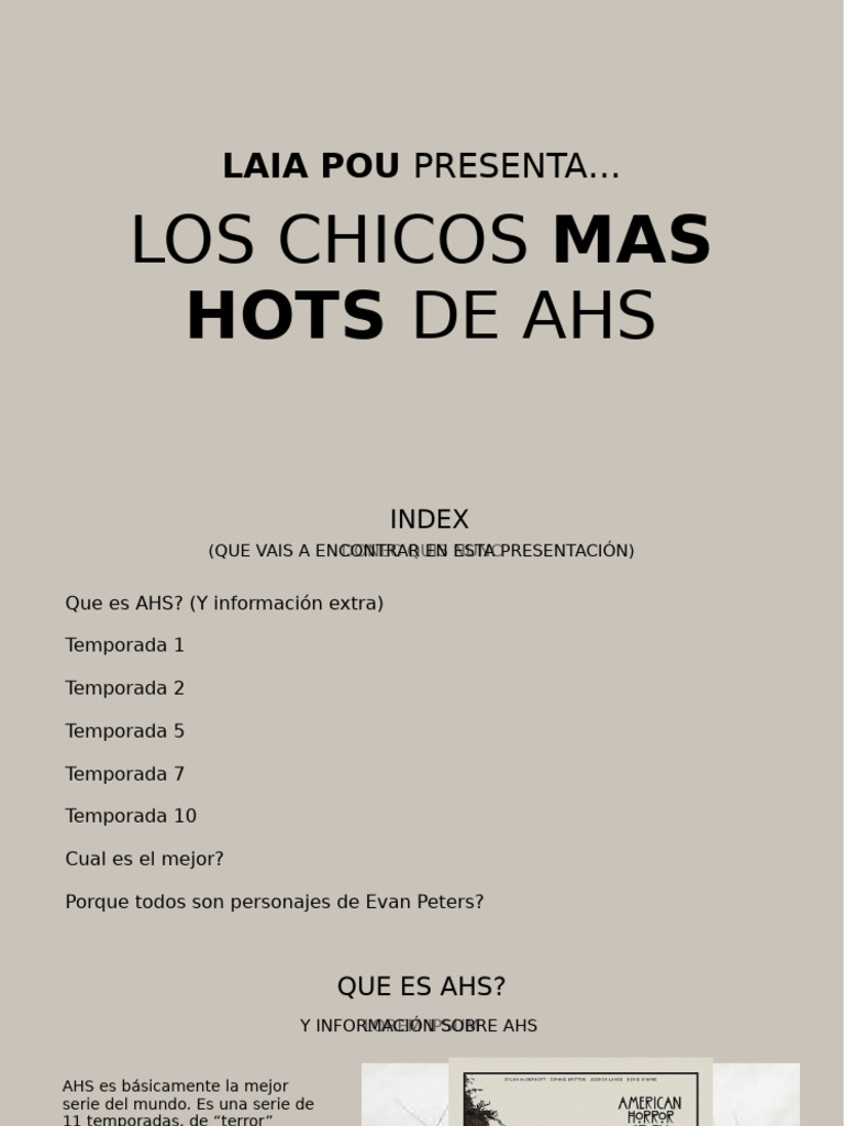 Personajes Evan AHS? | PDF