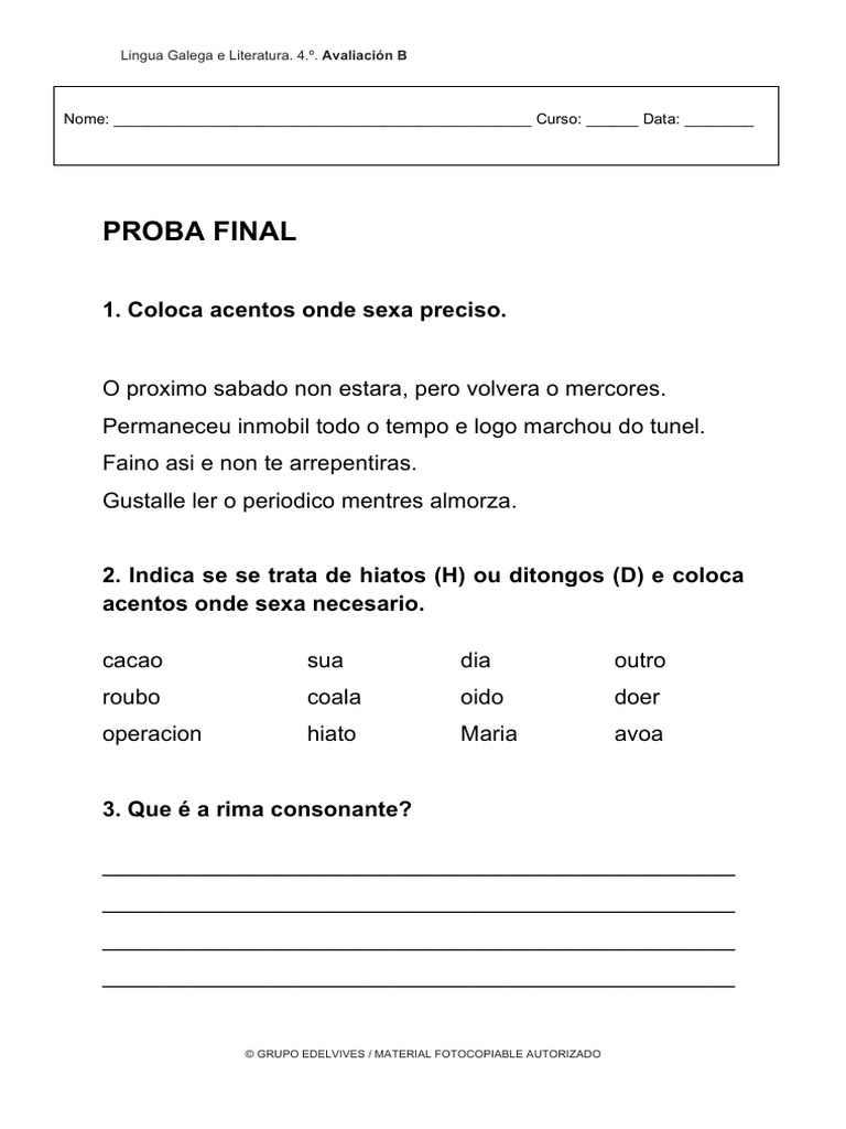 A Proba B Final LGL 4prim | PDF
