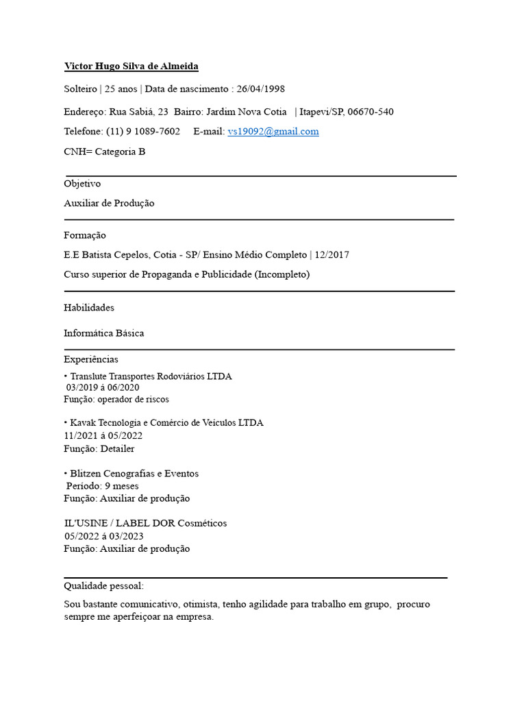 CV - Victor Okk | PDF