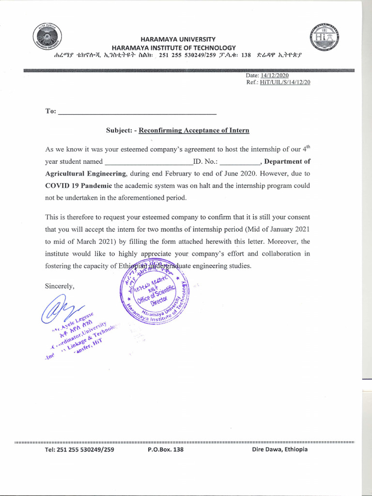 1 - Letter For Reconfirmation (AgEn) | PDF