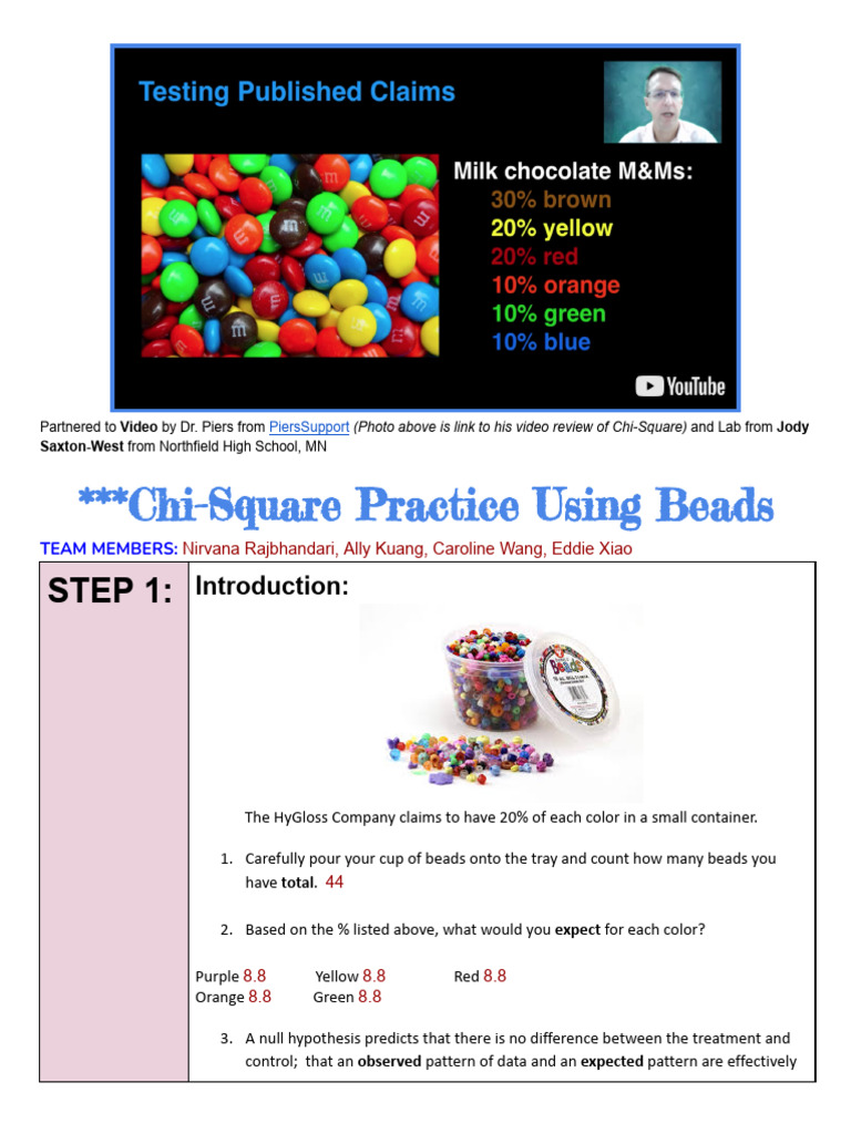 Copy of AP Beads Analysis_ Testing Published Claims | PDF | Chi Squared ...