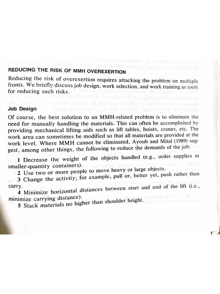 Reducing The Risk of MMH Exertion | PDF
