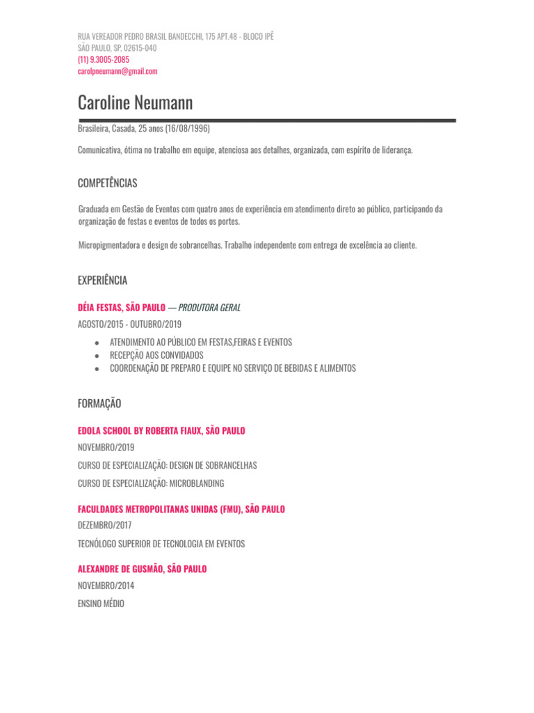 CV - Caroline Neumann - Maio - 22-2 | PDF