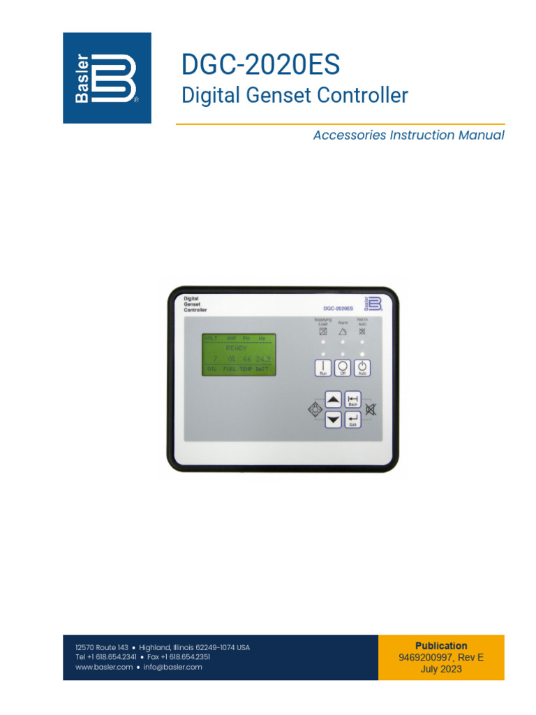 DGC-2020ES Accessories Instruction Manual | PDF | Mains Electricity | Relay