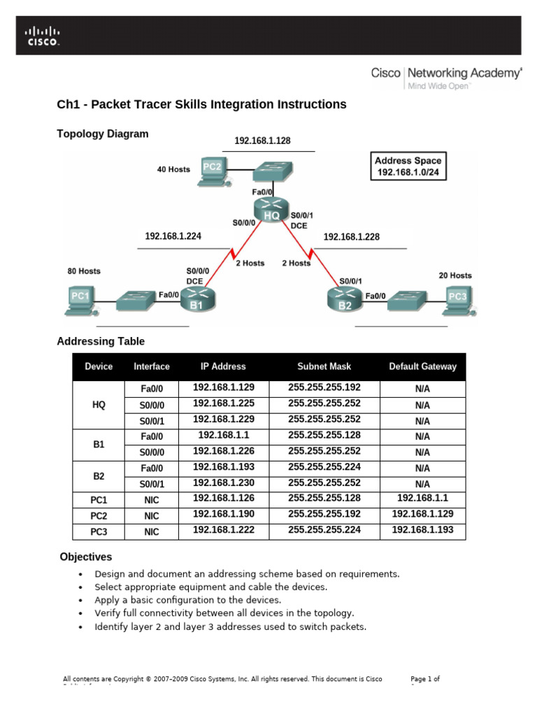 Lab 2 E2 - PTAct - 1 - 6 - 1 - Directions | PDF | Ip Address | Computer Network