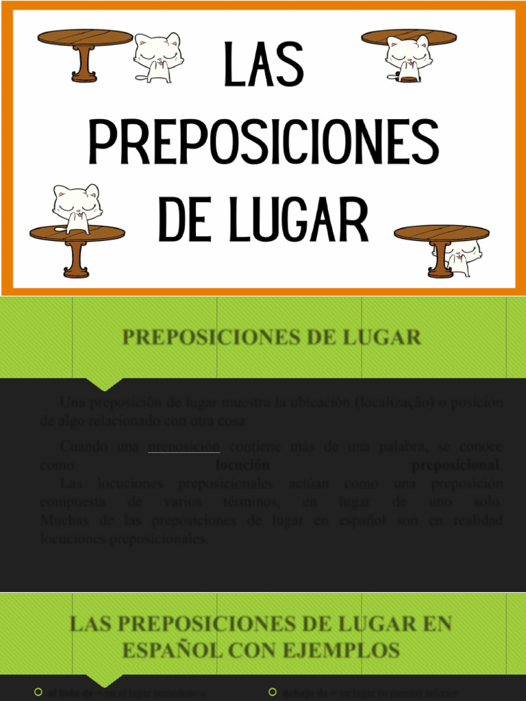 Las Preposiciones de Lugar | PDF