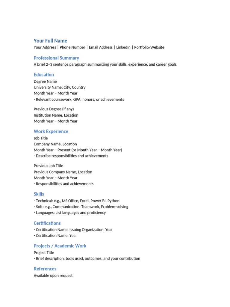 Professional CV Template Guide | PDF