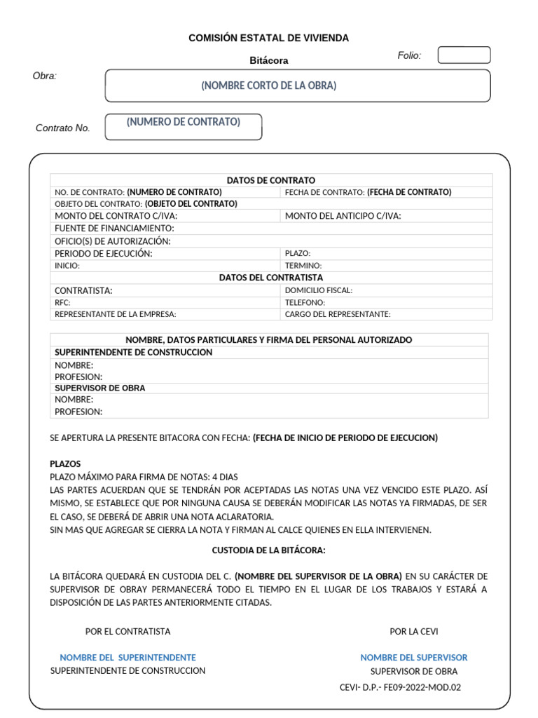 NOTAS DE BITACORA | PDF