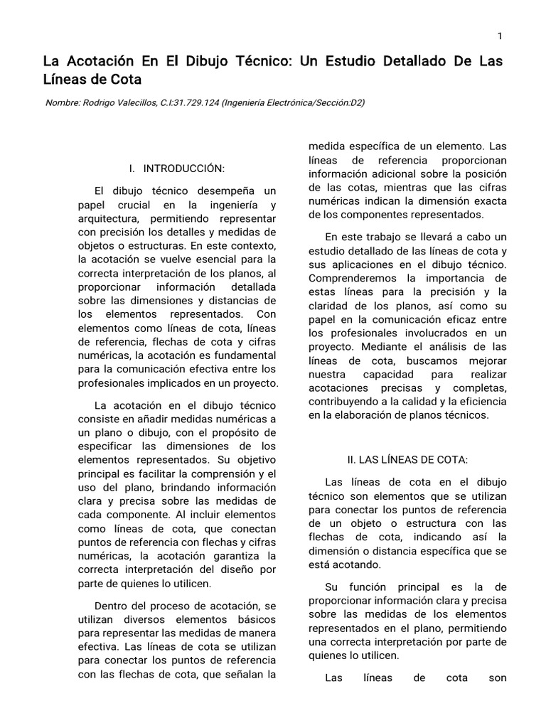 La Acotación en El Dibujo Técnico Un Estudio Detallado de Las Líneas de ...