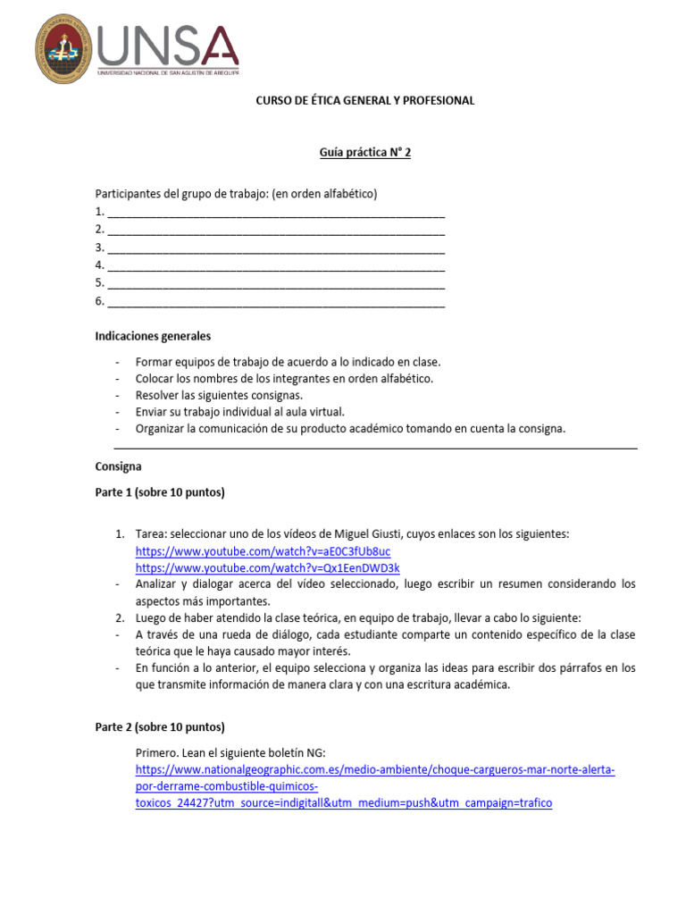 GUÍA PRACTICA #2 - EG y P - 2025-A | PDF | Ingeniero | Moralidad