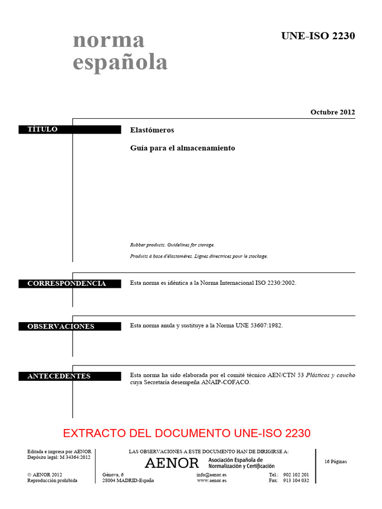 (Ex) Une-Iso 2230 2012 | PDF | Caucho natural | El plastico