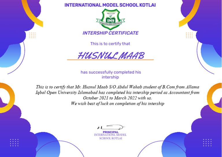 Husnul Maab Completion-Certificate | PDF
