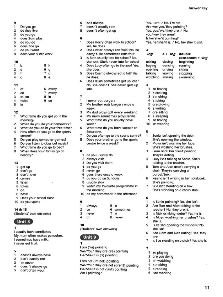 Gramar Time 3 Key Page 12 | PDF
