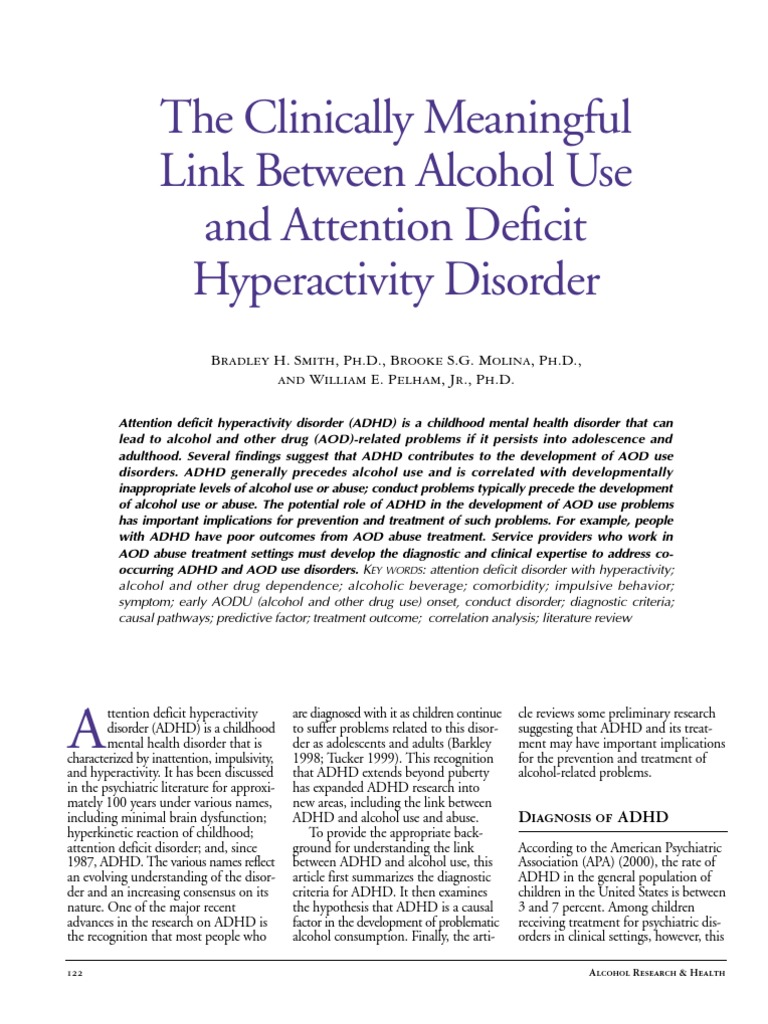 Adhd and Alcohol Use | Download Free PDF | Attention Deficit ...