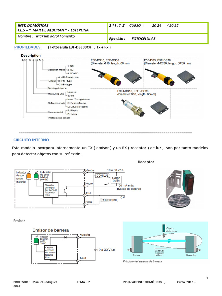2 PRACT SENSOR fotoemisor 2021-22.docx | PDF | Radiación electromagnética