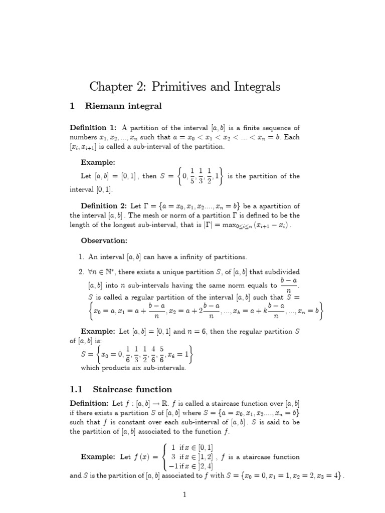 Primitive and Integrals | PDF | Functions And Mappings | Mathematical ...