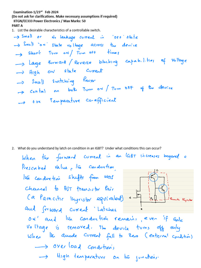 EE333 E1 2024 Ans | PDF | Rectifier | Electromagnetism
