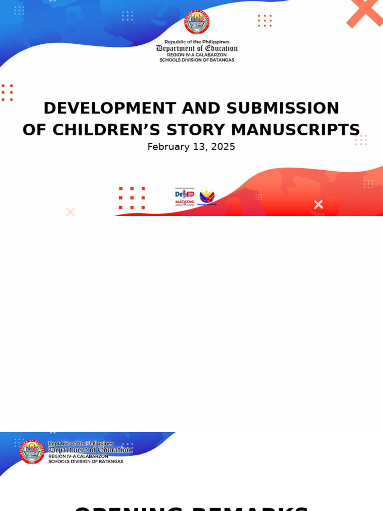 SAN NICOLAS SUB OFFICE Development of Story Manuscripts | PDF | Human Communication | Cognition